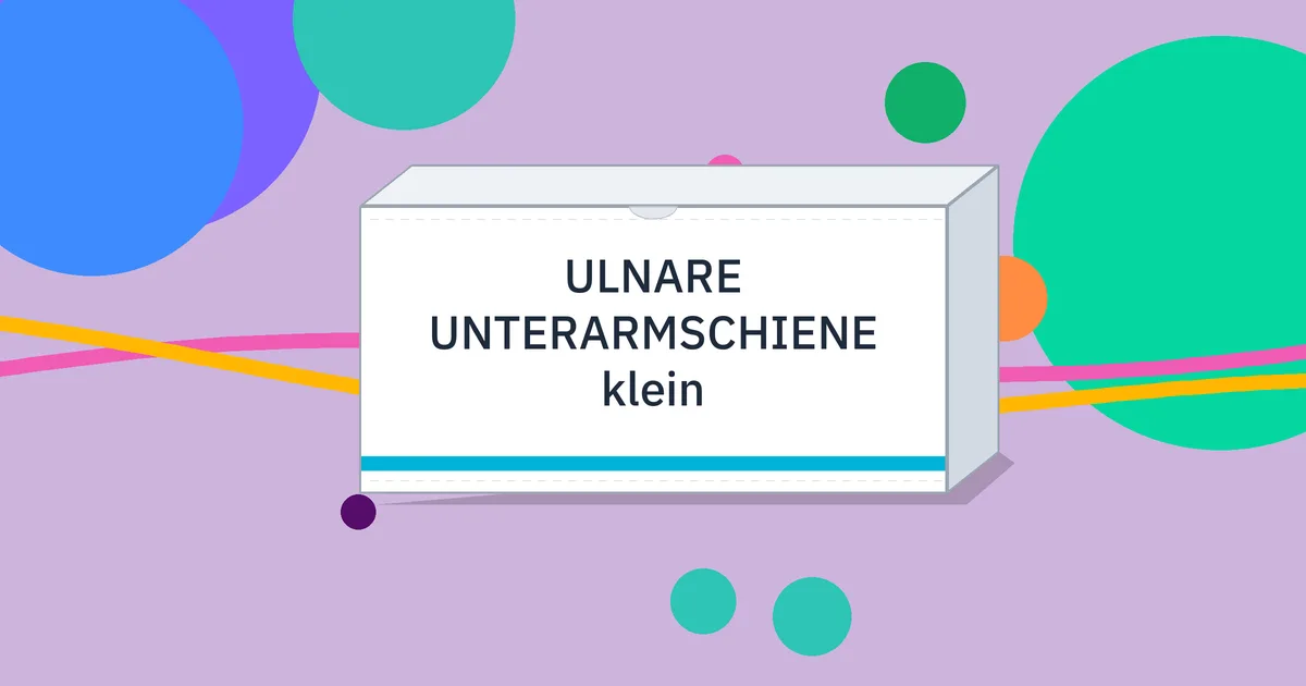 Symbolbild: Packung mit der Aufschrift ULNARE UNTERARMSCHIENE klein (PZN 02639781) – Verfügbarkeit und Bezug in Apotheken in Frankfurt am Main