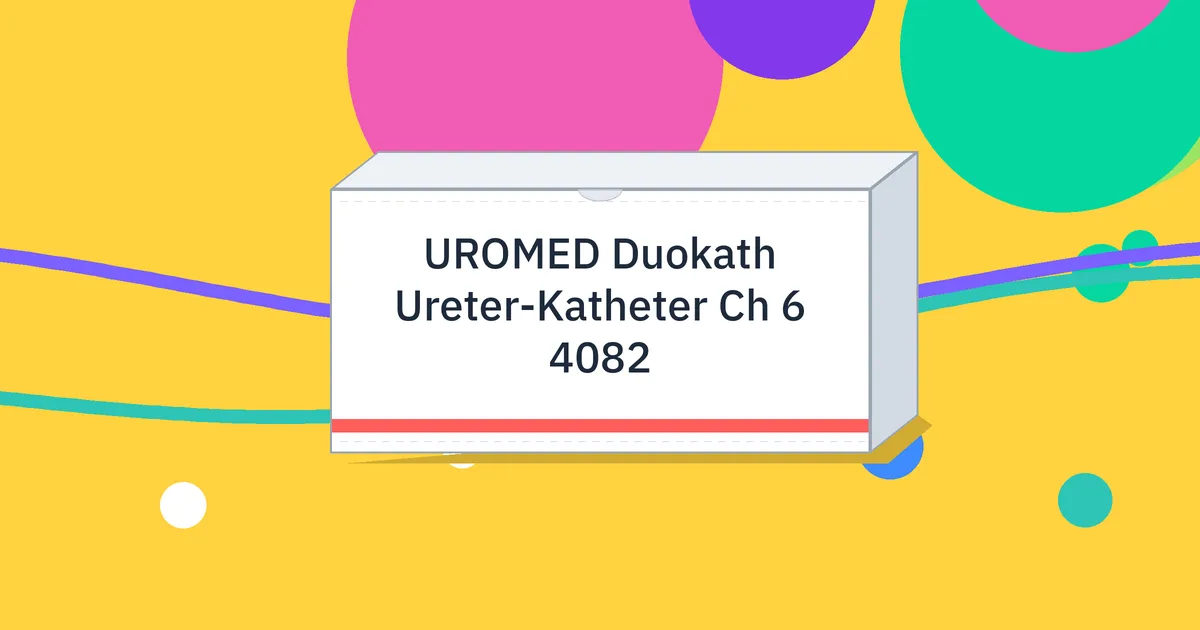 Symbolbild: Packung mit der Aufschrift UROMED Duokath Ureter-Katheter Ch 6 4082 (PZN 11230708) – Verfügbarkeit und Bezug in Apotheken in Frankfurt am Main