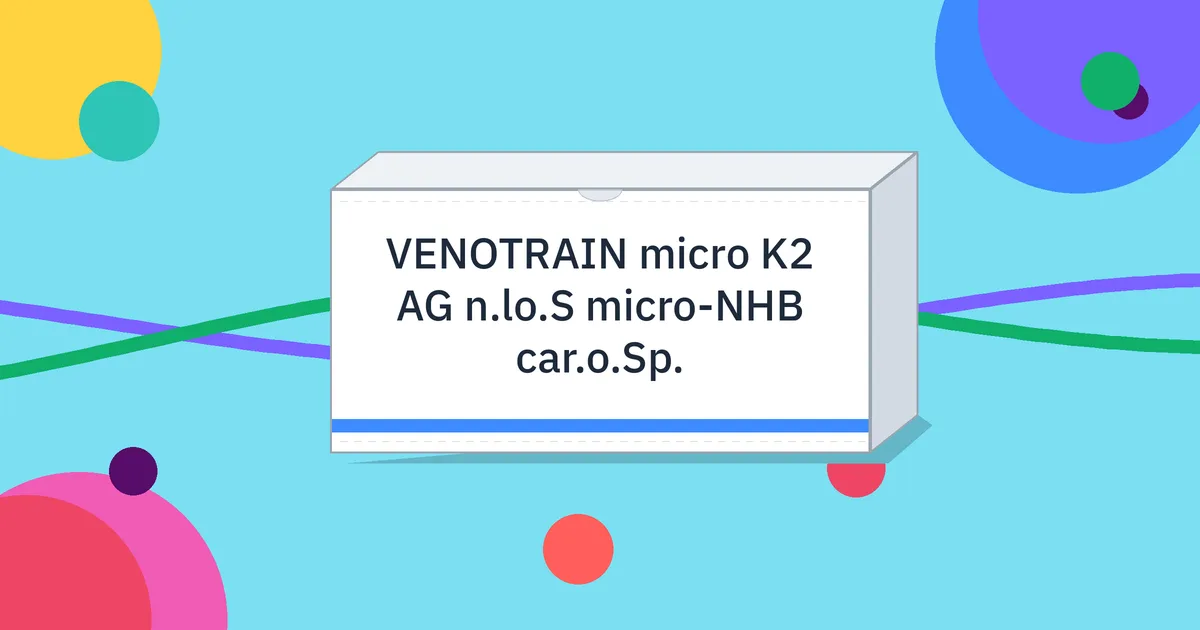Symbolbild: Packung mit der Aufschrift VENOTRAIN micro K2 AG n.lo.S micro-NHB car.o.Sp. (PZN 16065510) – Verfügbarkeit und Bezug in Apotheken in Frankfurt am Main