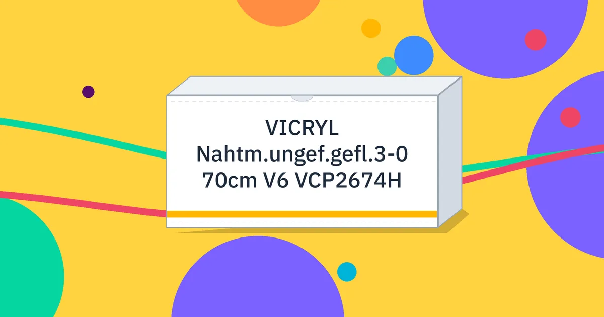 Symbolbild: Packung mit der Aufschrift VICRYL Nahtm.ungef.gefl.3-0 70cm V6 VCP2674H (PZN 19202812) – Verfügbarkeit und Bezug in Apotheken in Frankfurt am Main