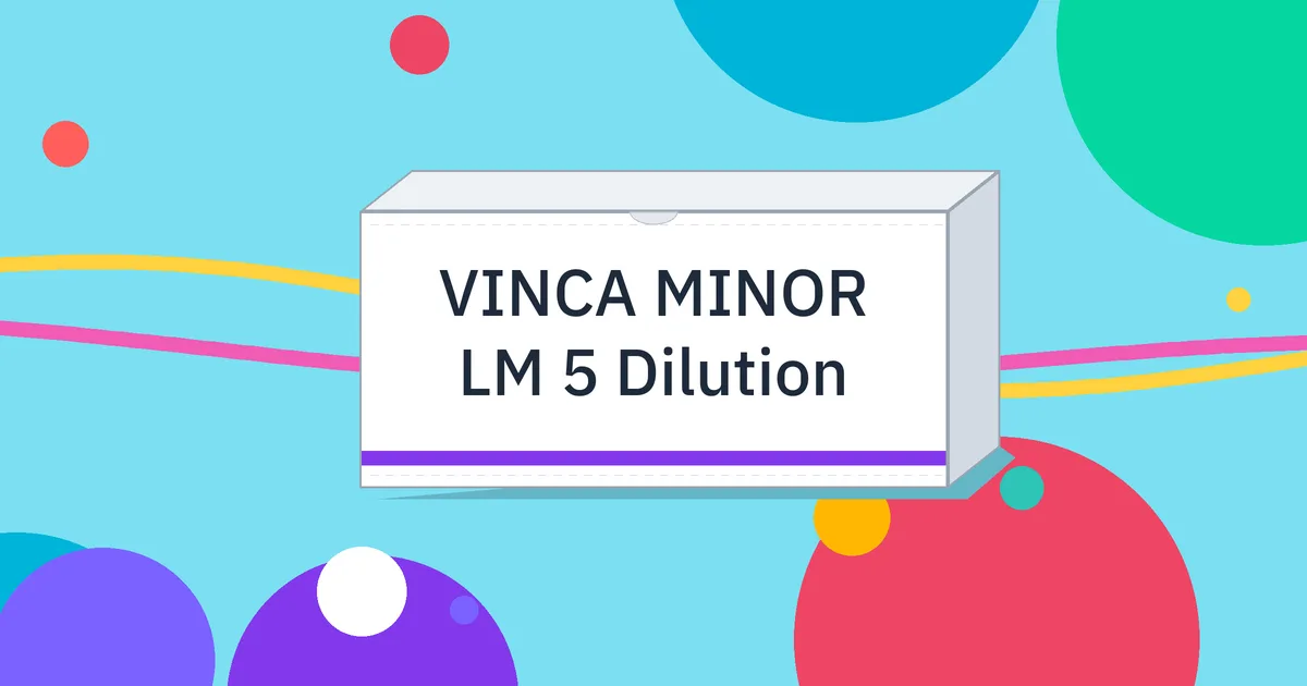 Symbolbild: Packung mit der Aufschrift VINCA MINOR LM 5 Dilution (PZN 13273461) – Verfügbarkeit und Bezug in Apotheken in Frankfurt am Main