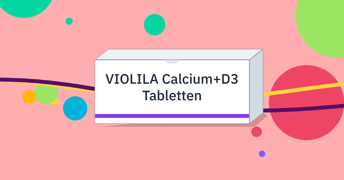 Symbolbild: Packung mit der Aufschrift VIOLILA Calcium+D3 Tabletten (PZN 14177334) – Verfügbarkeit und Bezug in Apotheken in Frankfurt am Main