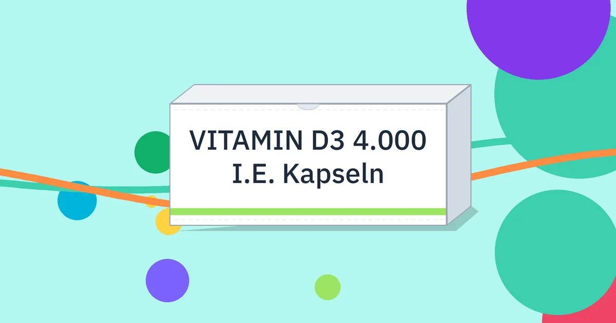 Symbolbild: Packung mit der Aufschrift VITAMIN D3 4.000 I.E. Kapseln (PZN 11038649) – Verfügbarkeit und Bezug in Apotheken in Frankfurt am Main