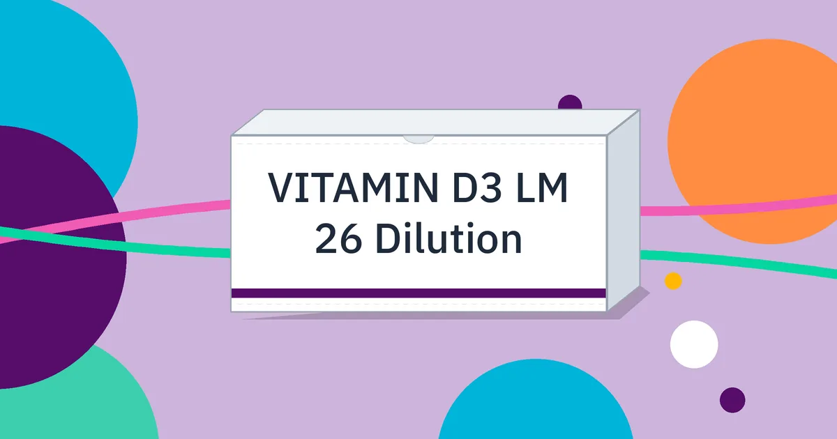 Symbolbild: Packung mit der Aufschrift VITAMIN D3 LM 26 Dilution (PZN 13279050) – Verfügbarkeit und Bezug in Apotheken in Frankfurt am Main