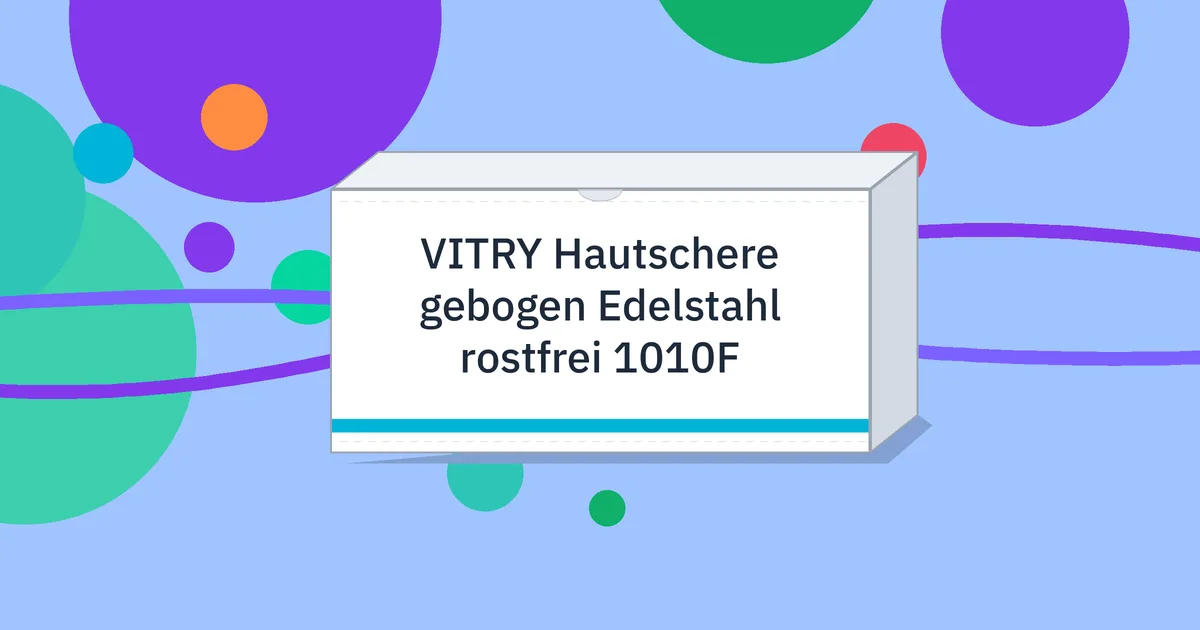 Symbolbild: Packung mit der Aufschrift VITRY Hautschere gebogen Edelstahl rostfrei 1010F (PZN 05045119) – Verfügbarkeit und Bezug in Apotheken in Frankfurt am Main
