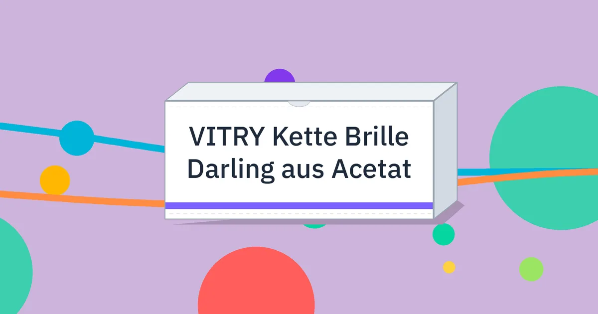 Symbolbild: Packung mit der Aufschrift VITRY Kette Brille Darling aus Acetat (PZN 19067432) – Verfügbarkeit und Bezug in Apotheken in Frankfurt am Main