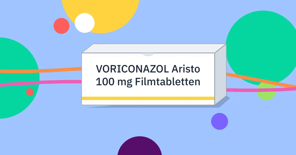 Symbolbild: Packung mit der Aufschrift VORICONAZOL Aristo 100 mg Filmtabletten (PZN 11807390) – Verfügbarkeit und Bezug in Apotheken in Frankfurt am Main