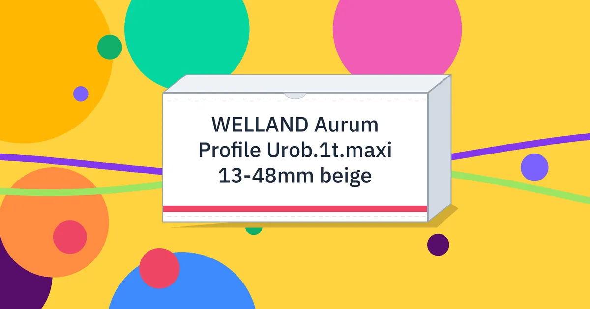 Symbolbild: Packung mit der Aufschrift WELLAND Aurum Profile Urob.1t.maxi 13-48mm beige (PZN 13921581) – Verfügbarkeit und Bezug in Apotheken in Frankfurt am Main