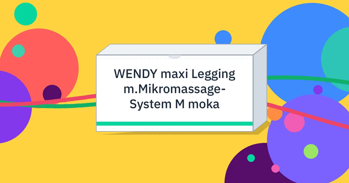 Symbolbild: Packung mit der Aufschrift WENDY maxi Legging m.Mikromassage-System M moka (PZN 16191580) – Verfügbarkeit und Bezug in Apotheken in Frankfurt am Main