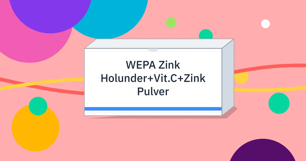 Symbolbild: Packung mit der Aufschrift WEPA Zink Holunder+Vit.C+Zink Pulver (PZN 18336982) – Verfügbarkeit und Bezug in Apotheken in Frankfurt am Main