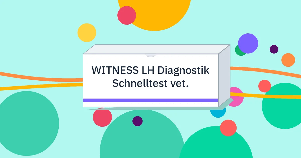 Symbolbild: Packung mit der Aufschrift WITNESS LH Diagnostik Schnelltest vet. (PZN 11283774) – Verfügbarkeit und Bezug in Apotheken in Frankfurt am Main