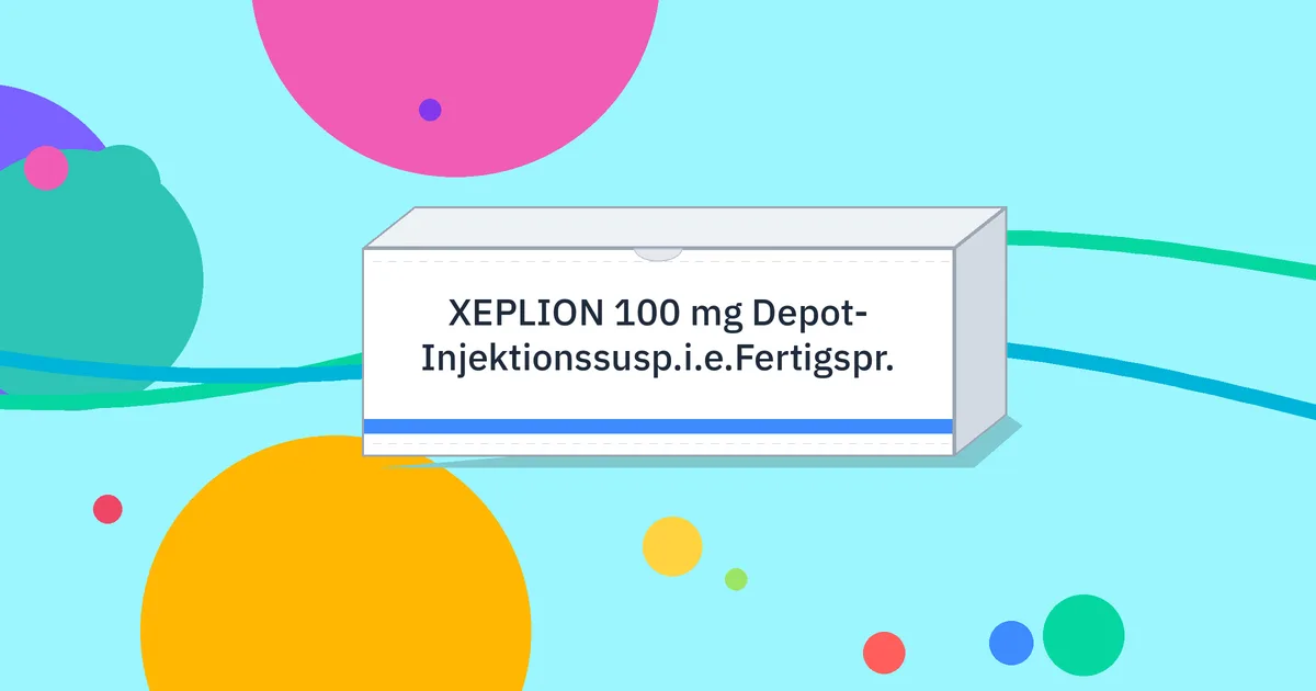 Symbolbild: Packung mit der Aufschrift XEPLION 100 mg Depot-Injektionssusp.i.e.Fertigspr. (PZN 10022273) – Verfügbarkeit und Bezug in Apotheken in Frankfurt am Main