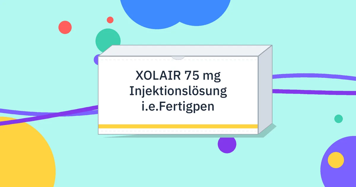 Symbolbild: Packung mit der Aufschrift XOLAIR 75 mg Injektionslösung i.e.Fertigpen (PZN 19462708) – Verfügbarkeit und Bezug in Apotheken in Frankfurt am Main