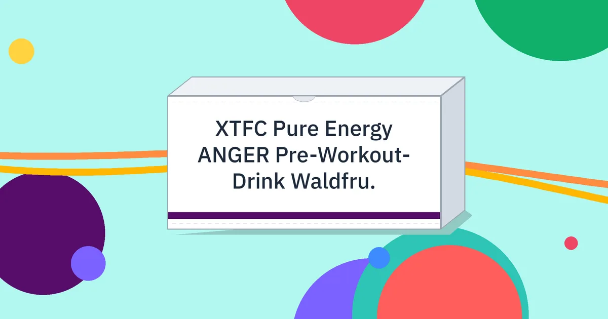 Symbolbild: Packung mit der Aufschrift XTFC Pure Energy ANGER Pre-Workout-Drink Waldfru. (PZN 18047982) – Verfügbarkeit und Bezug in Apotheken in Frankfurt am Main