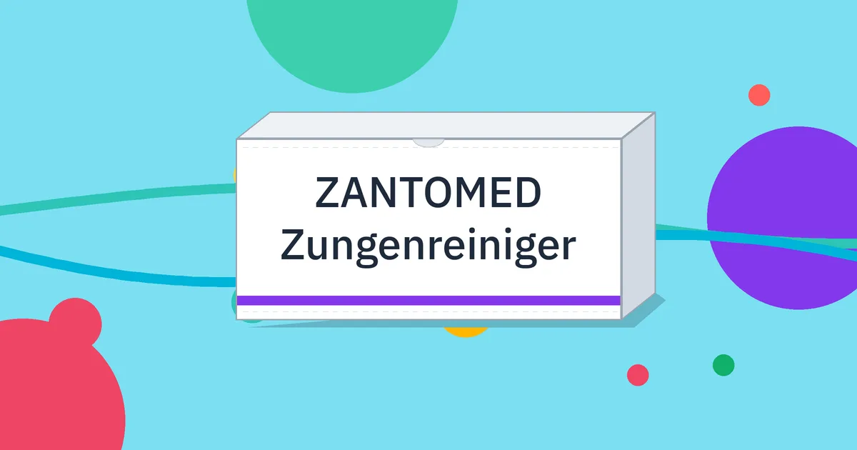 Symbolbild: Packung mit der Aufschrift ZANTOMED Zungenreiniger (PZN 03434957) – Verfügbarkeit und Bezug in Apotheken in Frankfurt am Main