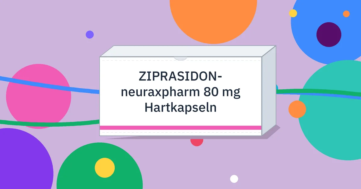 Symbolbild: Packung mit der Aufschrift ZIPRASIDON-neuraxpharm 80 mg Hartkapseln (PZN 09927968) – Verfügbarkeit und Bezug in Apotheken in Frankfurt am Main