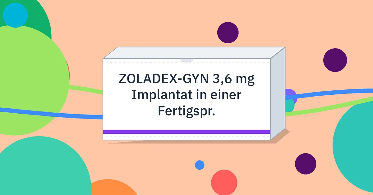 Symbolbild: Packung mit der Aufschrift ZOLADEX-GYN 3,6 mg Implantat in einer Fertigspr. (PZN 03094680) – Verfügbarkeit und Bezug in Apotheken in Frankfurt am Main