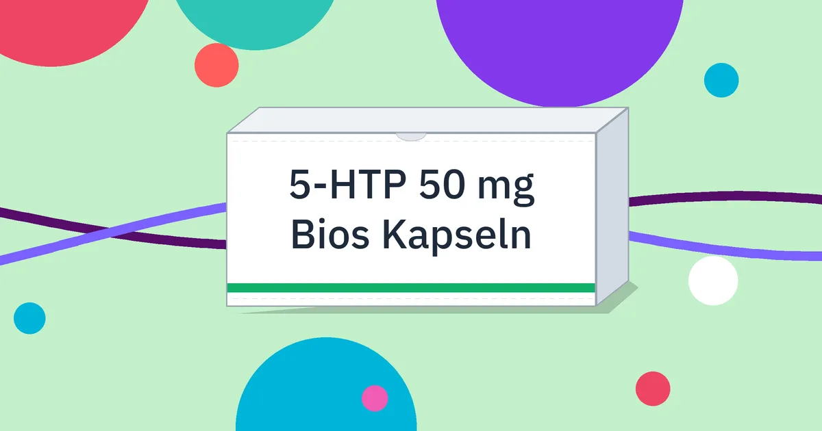 Symbolbild: Packung mit der Aufschrift 5-HTP 50 mg Bios Kapseln (PZN 09377806) – Verfügbarkeit und Bezug in Apotheken in Frankfurt am Main
