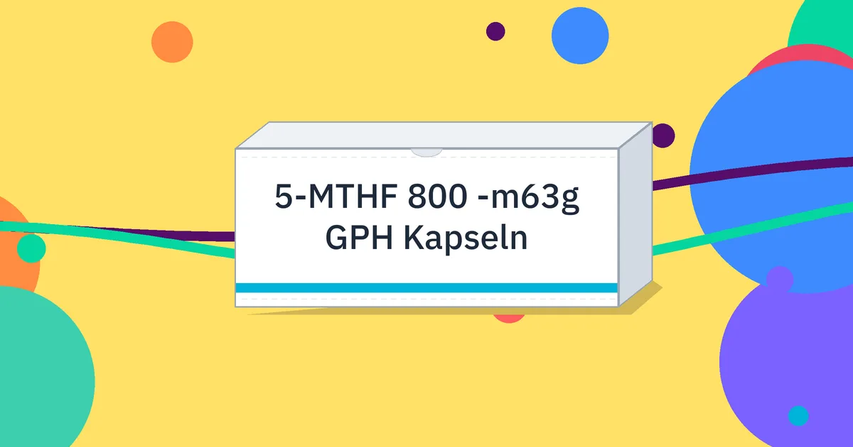 Symbolbild: Packung mit der Aufschrift 5-MTHF 800 -m63g GPH Kapseln (PZN 20051548) – Verfügbarkeit und Bezug in Apotheken in Frankfurt am Main