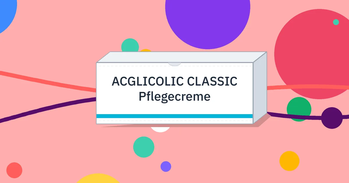 Symbolbild: Packung mit der Aufschrift ACGLICOLIC CLASSIC Pflegecreme (PZN 18018472) – Verfügbarkeit und Bezug in Apotheken in Frankfurt am Main