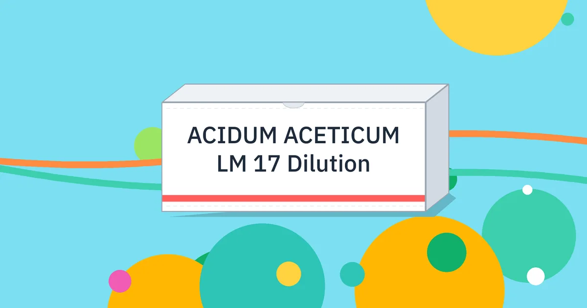 Symbolbild: Packung mit der Aufschrift ACIDUM ACETICUM LM 17 Dilution (PZN 13267093) – Verfügbarkeit und Bezug in Apotheken in Frankfurt am Main