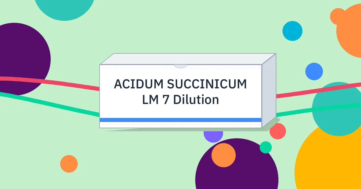 Symbolbild: Packung mit der Aufschrift ACIDUM SUCCINICUM LM 7 Dilution (PZN 13283732) – Verfügbarkeit und Bezug in Apotheken in Frankfurt am Main