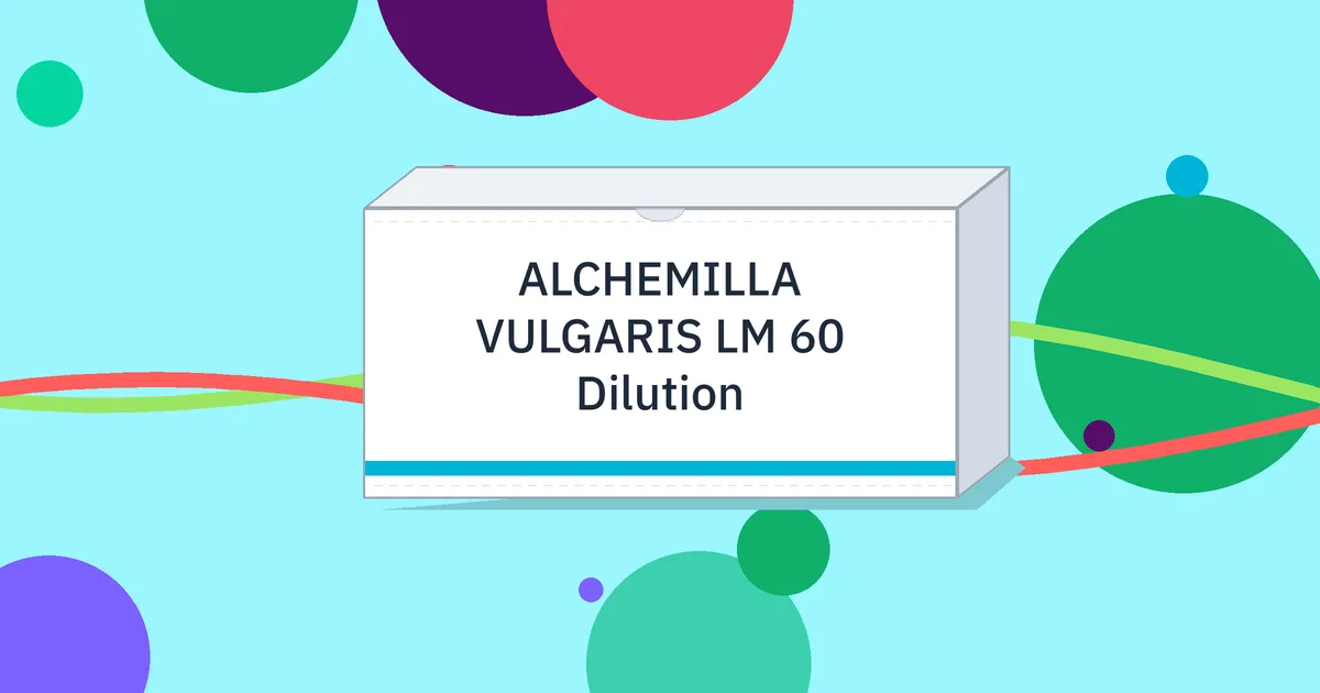 Symbolbild: Packung mit der Aufschrift ALCHEMILLA VULGARIS LM 60 Dilution (PZN 13309035) – Verfügbarkeit und Bezug in Apotheken in Frankfurt am Main