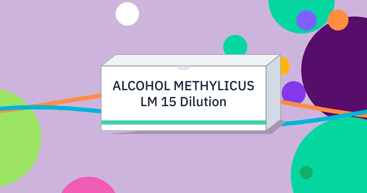 Symbolbild: Packung mit der Aufschrift ALCOHOL METHYLICUS LM 15 Dilution (PZN 13309271) – Verfügbarkeit und Bezug in Apotheken in Frankfurt am Main