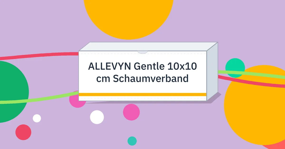 Symbolbild: Packung mit der Aufschrift ALLEVYN Gentle 10x10 cm Schaumverband (PZN 11230223) – Verfügbarkeit und Bezug in Apotheken in Frankfurt am Main