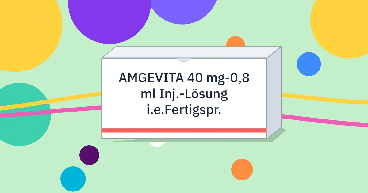 Symbolbild: Packung mit der Aufschrift AMGEVITA 40 mg-0,8 ml Inj.-Lösung i.e.Fertigspr. (PZN 14269065) – Verfügbarkeit und Bezug in Apotheken in Frankfurt am Main