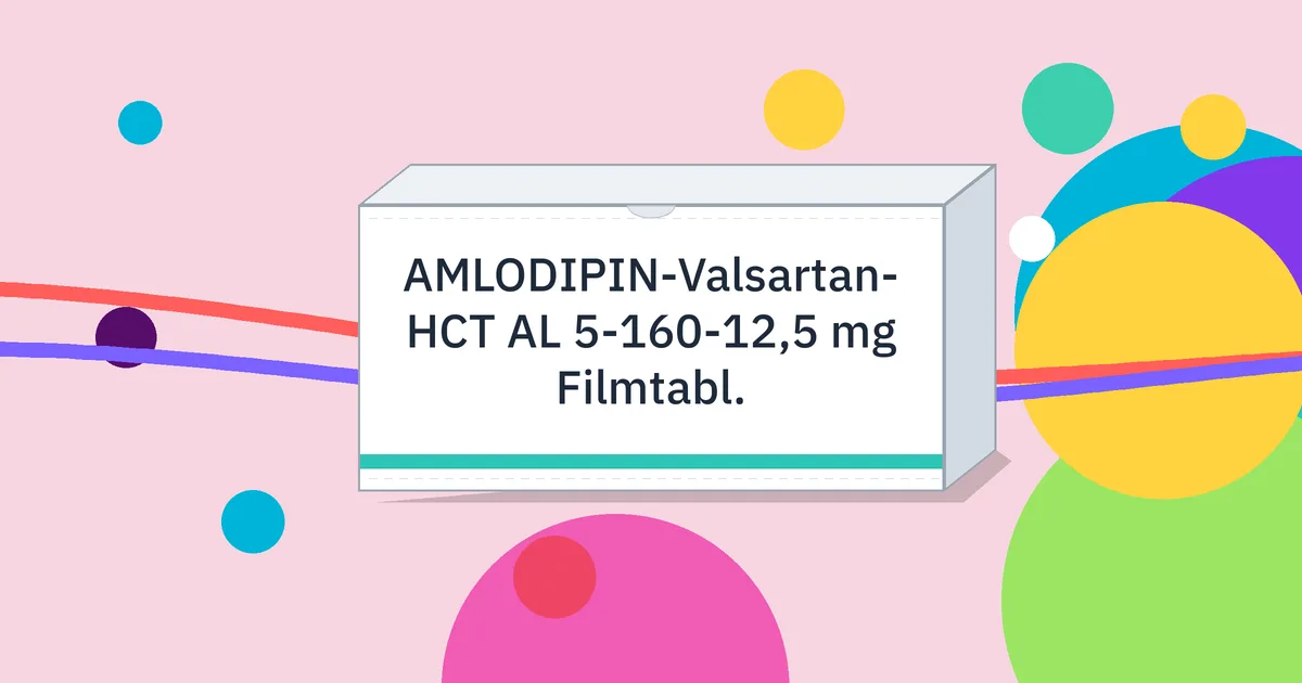Symbolbild: Packung mit der Aufschrift AMLODIPIN-Valsartan-HCT AL 5-160-12,5 mg Filmtabl. (PZN 15437079) – Verfügbarkeit und Bezug in Apotheken in Frankfurt am Main