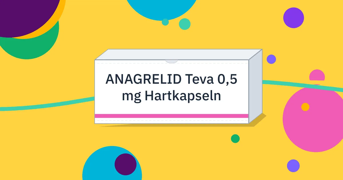 Symbolbild: Packung mit der Aufschrift ANAGRELID Teva 0,5 mg Hartkapseln (PZN 20051726) – Verfügbarkeit und Bezug in Apotheken in Frankfurt am Main