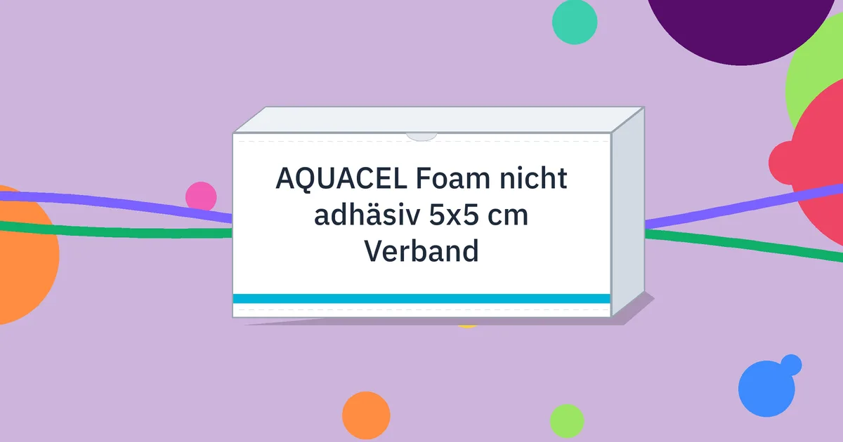 Symbolbild: Packung mit der Aufschrift AQUACEL Foam nicht adhäsiv 5x5 cm Verband (PZN 12378761) – Verfügbarkeit und Bezug in Apotheken in Frankfurt am Main