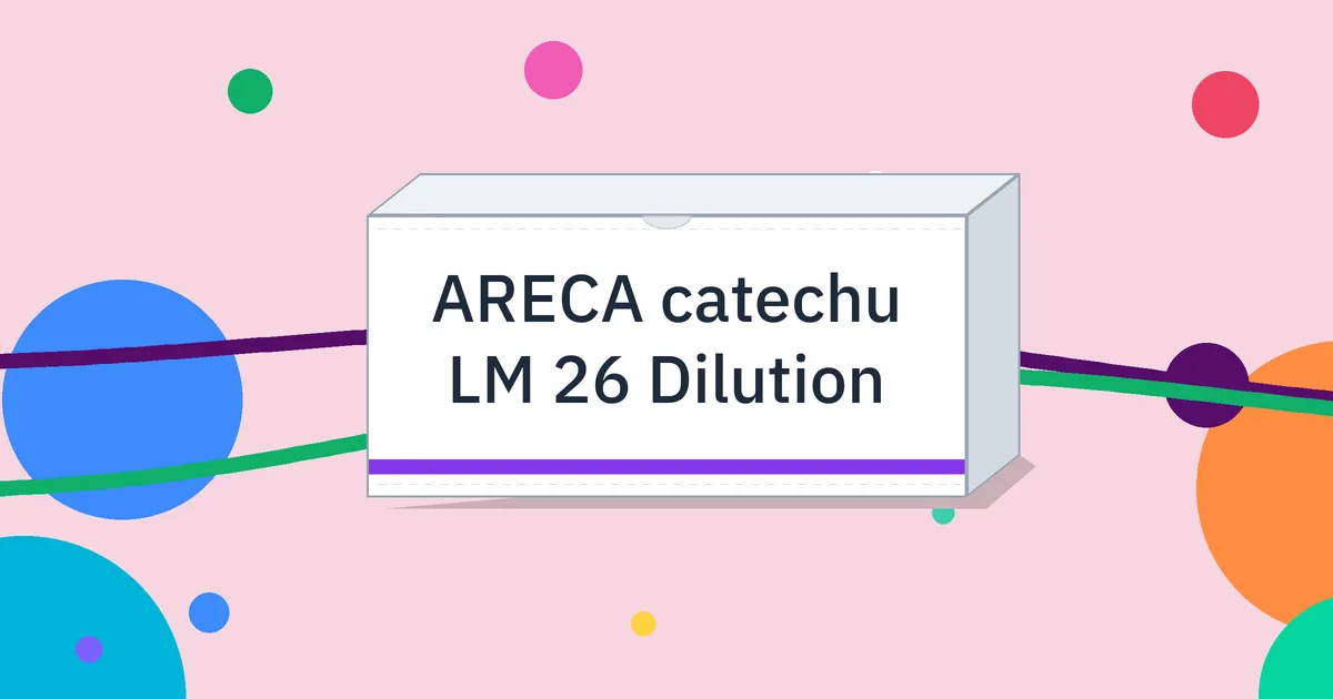 Symbolbild: Packung mit der Aufschrift ARECA catechu LM 26 Dilution (PZN 13388922) – Verfügbarkeit und Bezug in Apotheken in Frankfurt am Main
