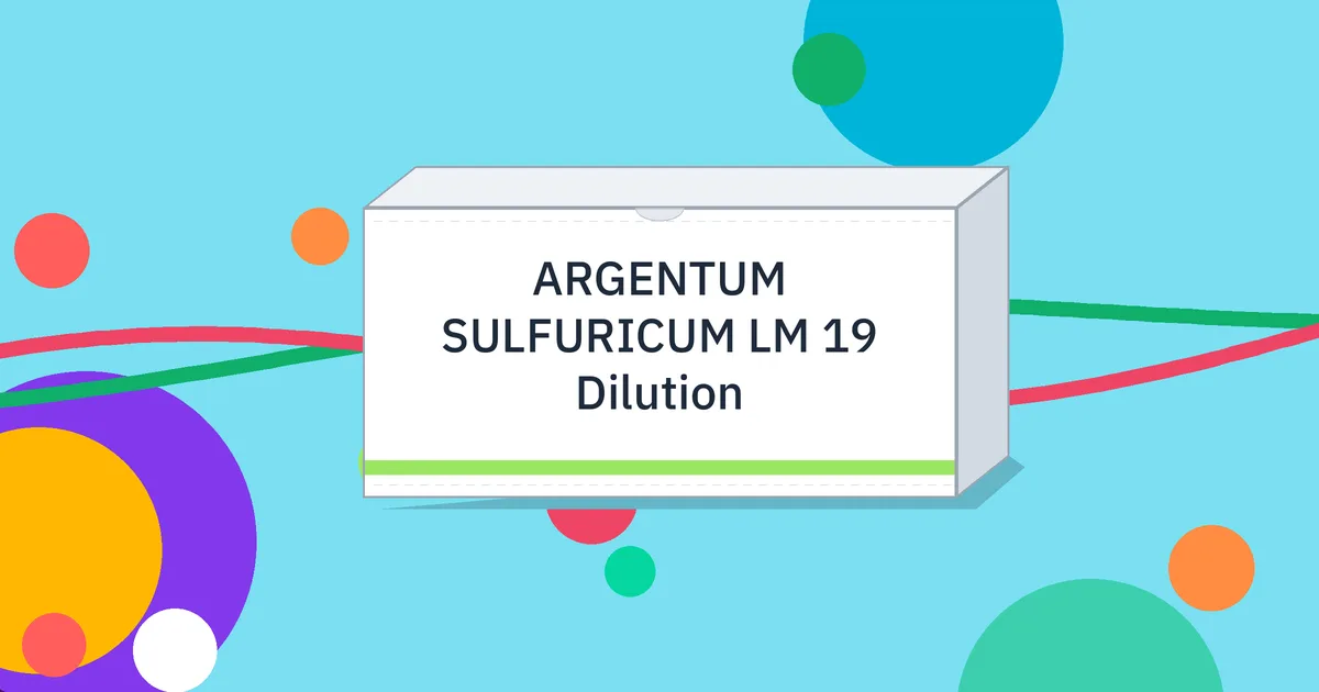 Symbolbild: Packung mit der Aufschrift ARGENTUM SULFURICUM LM 19 Dilution (PZN 12770111) – Verfügbarkeit und Bezug in Apotheken in Frankfurt am Main