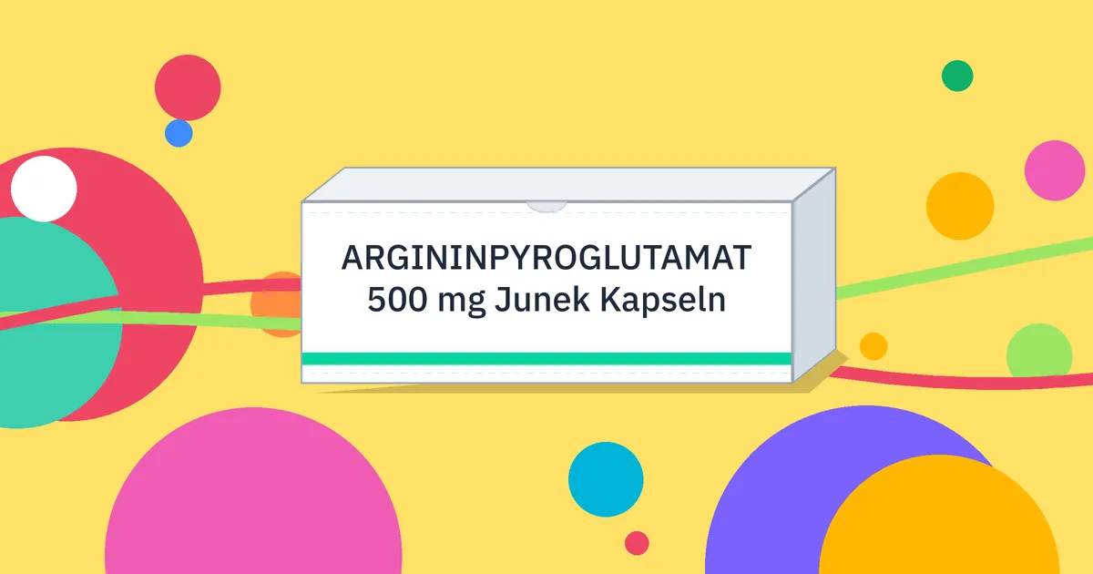Symbolbild: Packung mit der Aufschrift ARGININPYROGLUTAMAT 500 mg Junek Kapseln (PZN 00138276) – Verfügbarkeit und Bezug in Apotheken in Frankfurt am Main