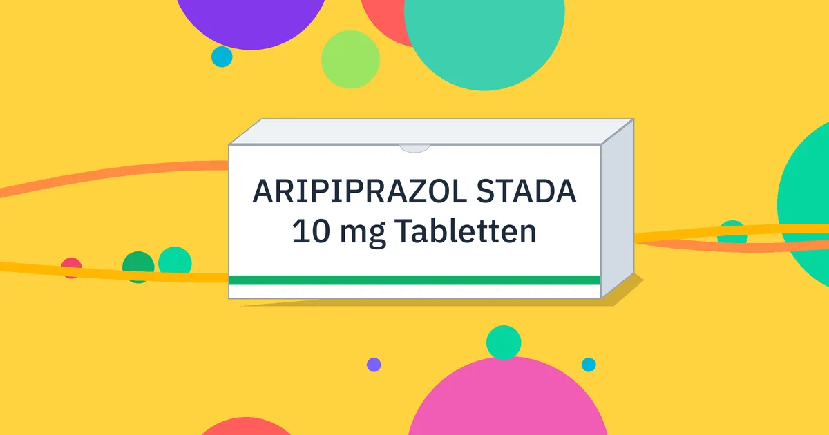 Symbolbild: Packung mit der Aufschrift ARIPIPRAZOL STADA 10 mg Tabletten (PZN 18735297) – Verfügbarkeit und Bezug in Apotheken in Frankfurt am Main