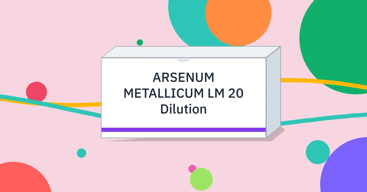 Symbolbild: Packung mit der Aufschrift ARSENUM METALLICUM LM 20 Dilution (PZN 12779425) – Verfügbarkeit und Bezug in Apotheken in Frankfurt am Main