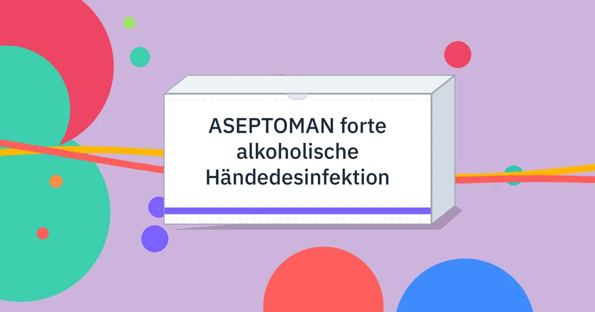 Symbolbild: Packung mit der Aufschrift ASEPTOMAN forte alkoholische Händedesinfektion (PZN 15190590) – Verfügbarkeit und Bezug in Apotheken in Frankfurt am Main