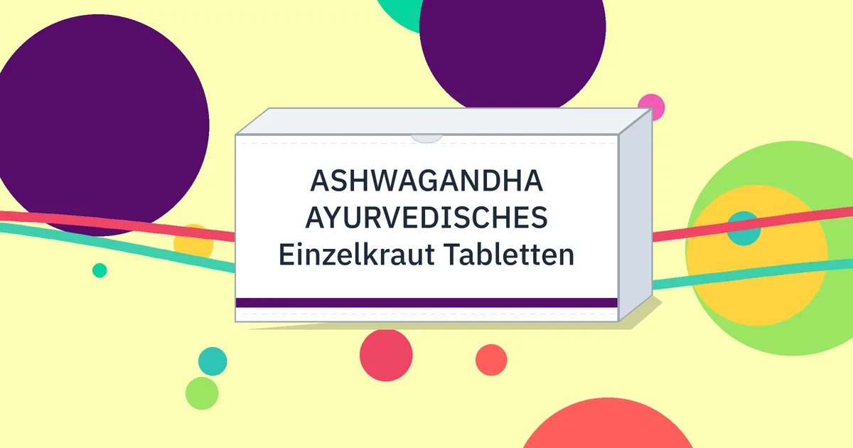 Symbolbild: Packung mit der Aufschrift ASHWAGANDHA AYURVEDISCHES Einzelkraut Tabletten (PZN 08774899) – Verfügbarkeit und Bezug in Apotheken in Frankfurt am Main