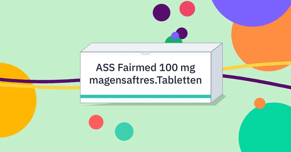 Symbolbild: Packung mit der Aufschrift ASS Fairmed 100 mg magensaftres.Tabletten (PZN 16236302) – Verfügbarkeit und Bezug in Apotheken in Frankfurt am Main