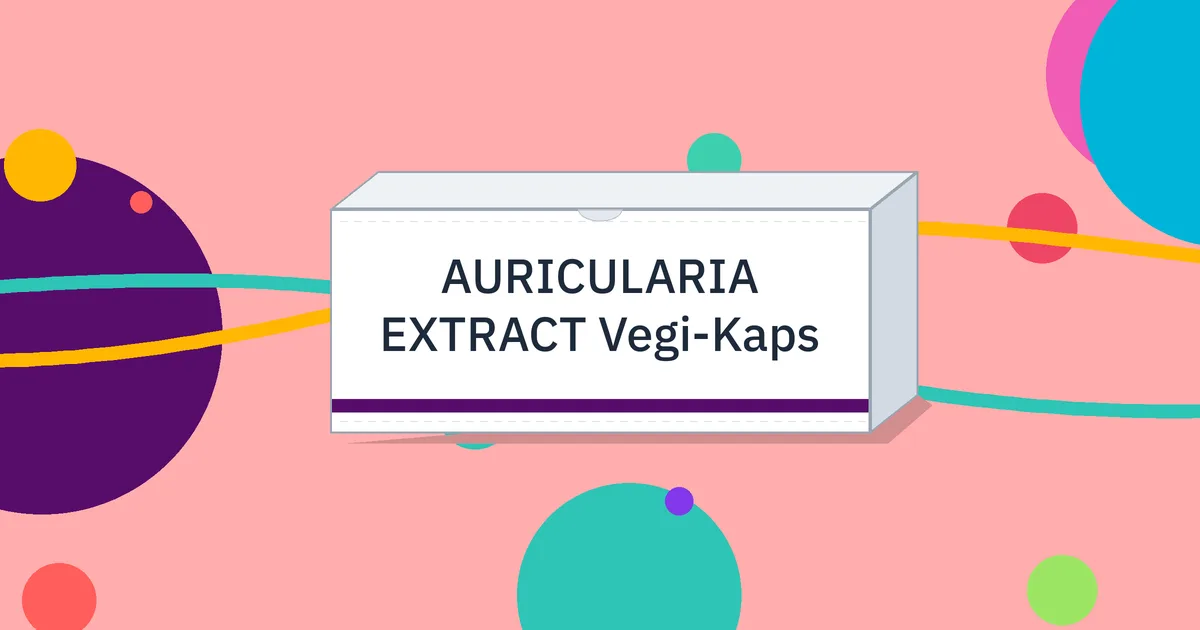 Symbolbild: Packung mit der Aufschrift AURICULARIA EXTRACT Vegi-Kaps (PZN 13746592) – Verfügbarkeit und Bezug in Apotheken in Frankfurt am Main