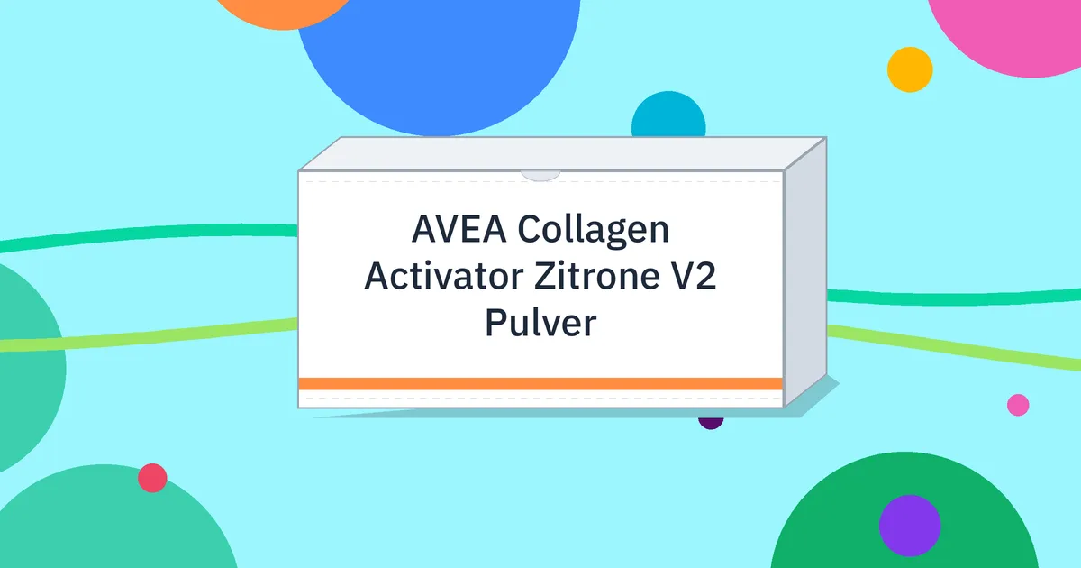 Symbolbild: Packung mit der Aufschrift AVEA Collagen Activator Zitrone V2 Pulver (PZN 19790393) – Verfügbarkeit und Bezug in Apotheken in Frankfurt am Main