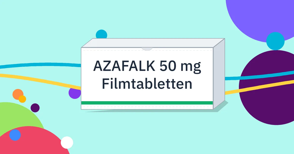 Symbolbild: Packung mit der Aufschrift AZAFALK 50 mg Filmtabletten (PZN 00564837) – Verfügbarkeit und Bezug in Apotheken in Frankfurt am Main