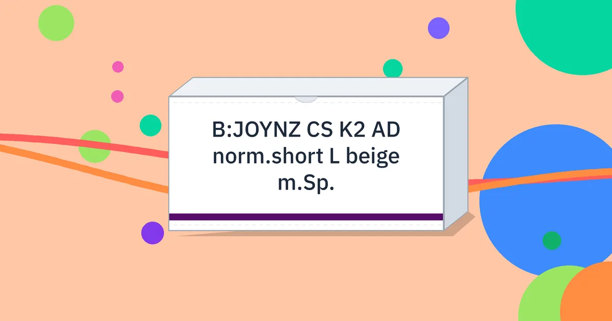 Symbolbild: Packung mit der Aufschrift B:JOYNZ CS K2 AD norm.short L beige m.Sp. (PZN 20528312) – Verfügbarkeit und Bezug in Apotheken in Frankfurt am Main