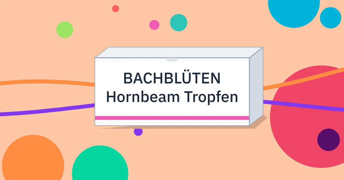 Symbolbild: Packung mit der Aufschrift BACHBLÜTEN Hornbeam Tropfen (PZN 08735712) – Verfügbarkeit und Bezug in Apotheken in Frankfurt am Main