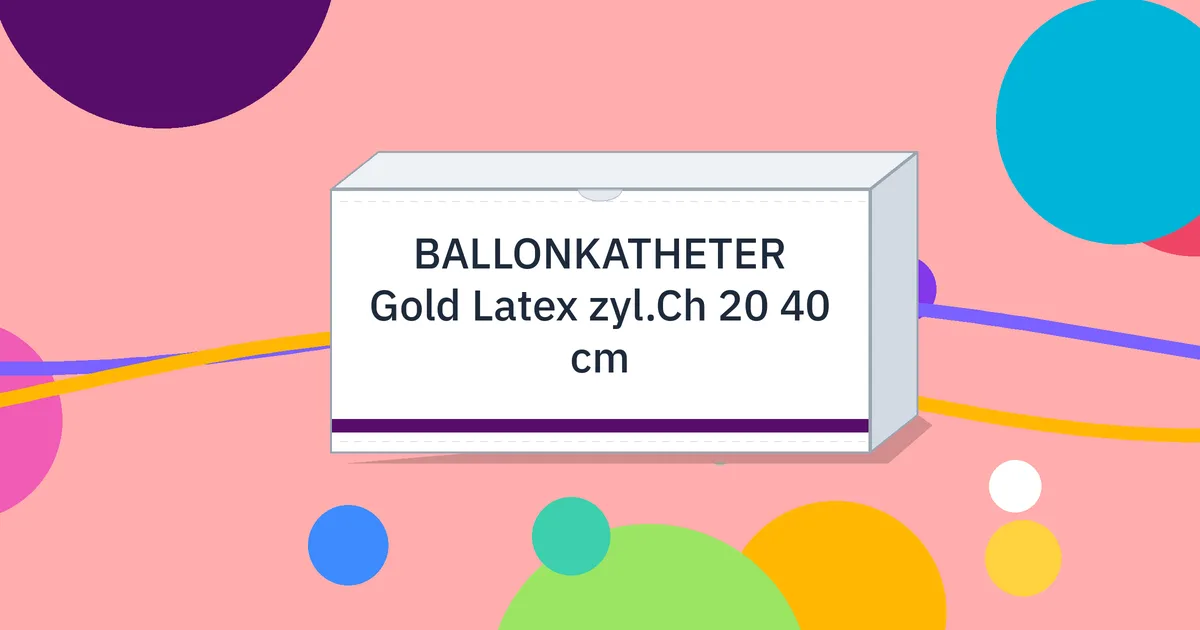 Symbolbild: Packung mit der Aufschrift BALLONKATHETER Gold Latex zyl.Ch 20 40 cm (PZN 05141685) – Verfügbarkeit und Bezug in Apotheken in Frankfurt am Main