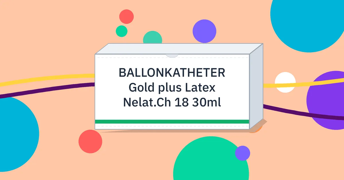 Symbolbild: Packung mit der Aufschrift BALLONKATHETER Gold plus Latex Nelat.Ch 18 30ml (PZN 04903957) – Verfügbarkeit und Bezug in Apotheken in Frankfurt am Main