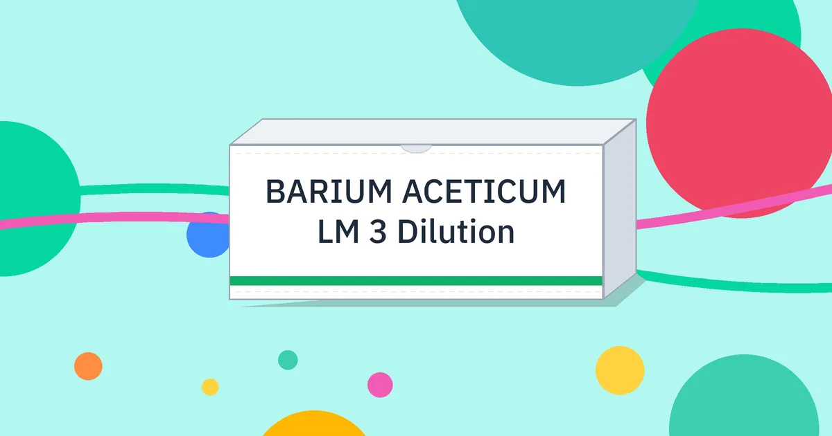 Symbolbild: Packung mit der Aufschrift BARIUM ACETICUM LM 3 Dilution (PZN 12788401) – Verfügbarkeit und Bezug in Apotheken in Frankfurt am Main