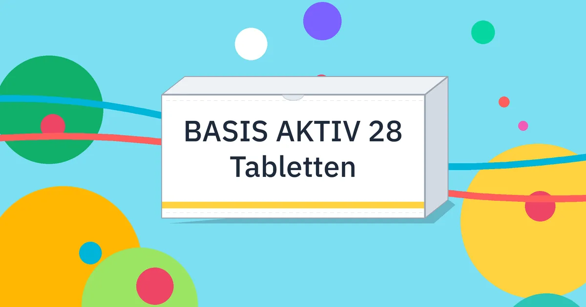 Symbolbild: Packung mit der Aufschrift BASIS AKTIV 28 Tabletten (PZN 04080496) – Verfügbarkeit und Bezug in Apotheken in Frankfurt am Main